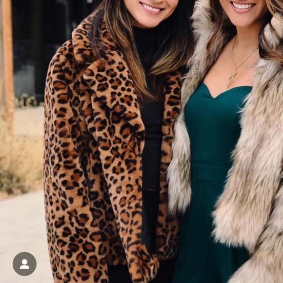 Jackets & Coats | Soft Leopard Print Coat With Leather Pocket Detail ...